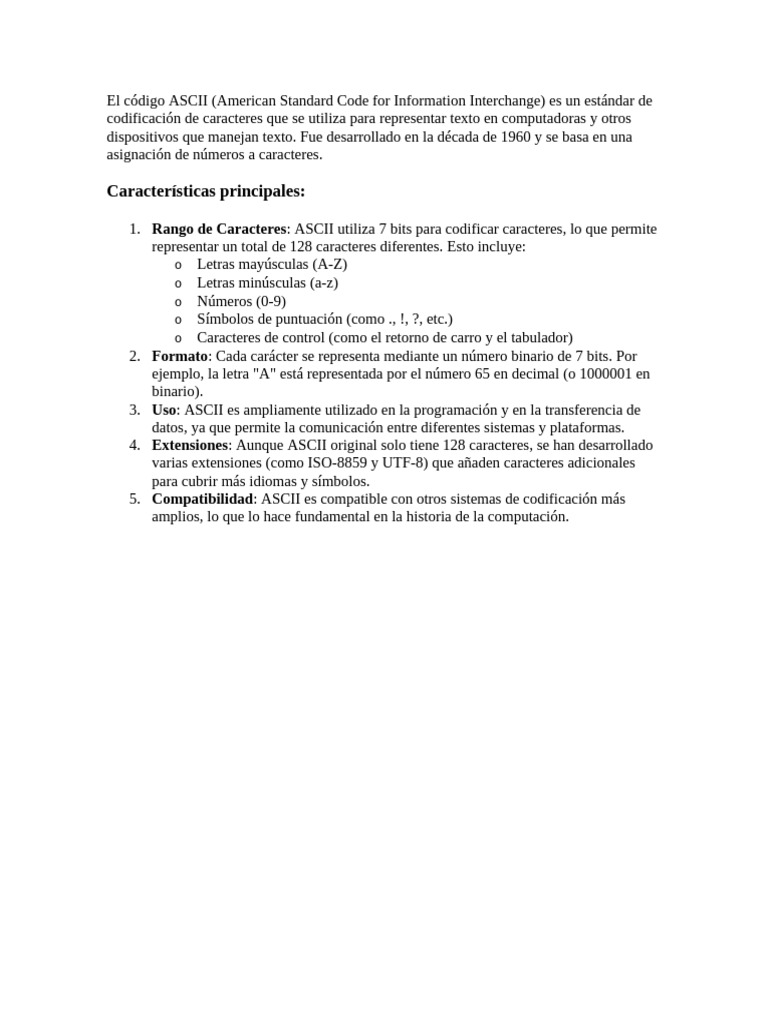 El Código ASCII | PDF