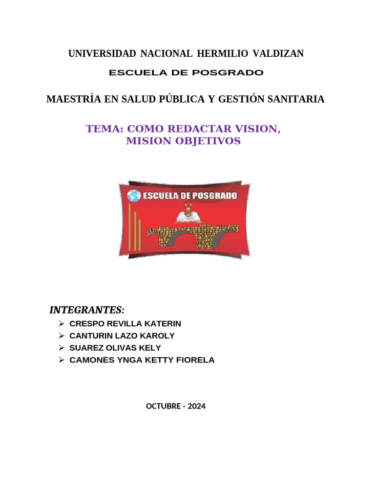 Como Redactar Vision Mision Objetivos | PDF | Marketing | Hospital