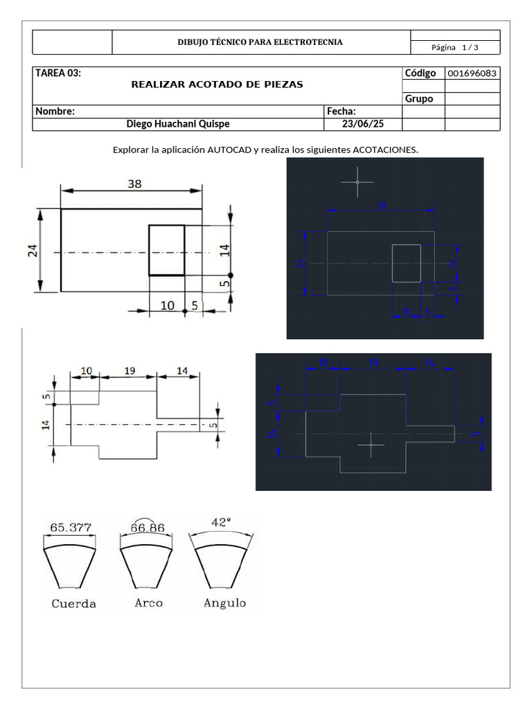 Acotado en Dibujo Técnico Electrotécnico | PDF