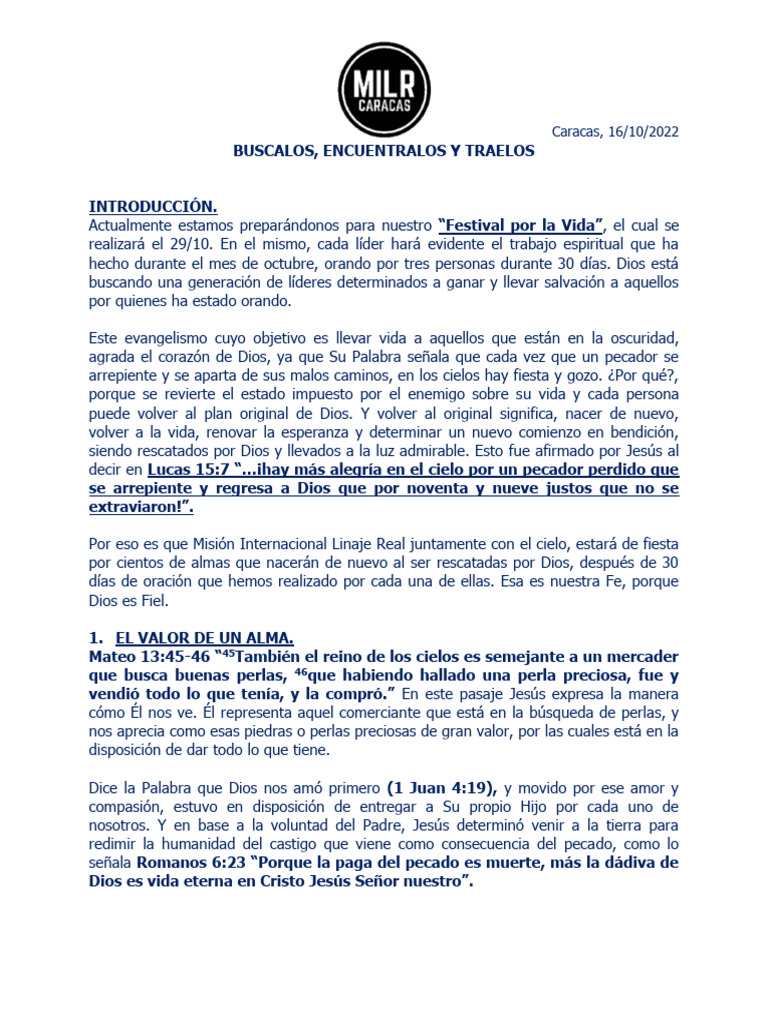 Buscalos, Encuentralos y Traelos | PDF | Pecado | Oración