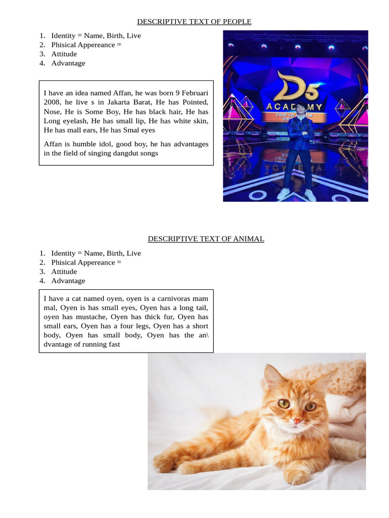 Descriptive Text of People | PDF