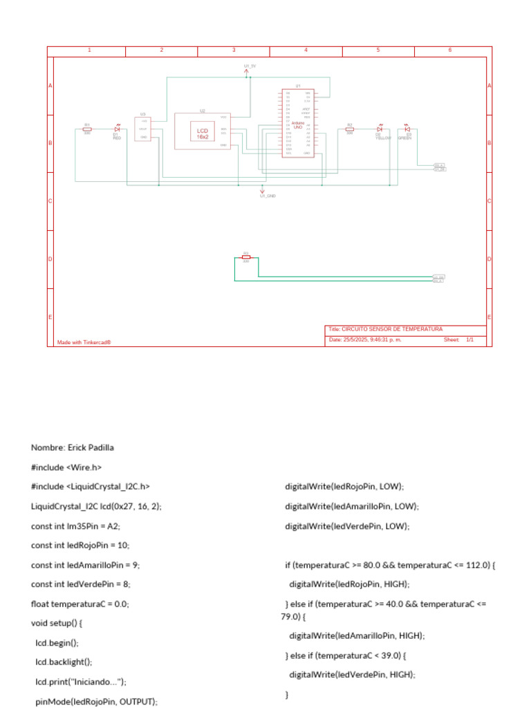Circuito Sensor de Temperatura | PDF
