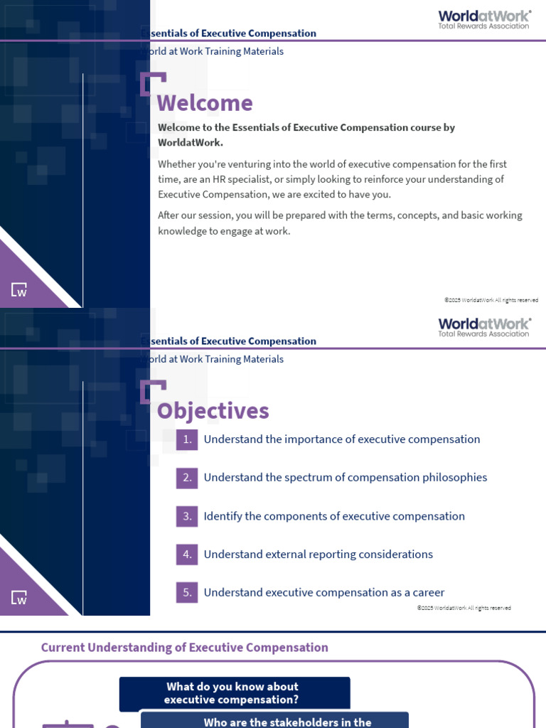 Essentials of Executive Compensation Slide Deck PPT v1.1 | PDF | Executive Compensation | Stocks