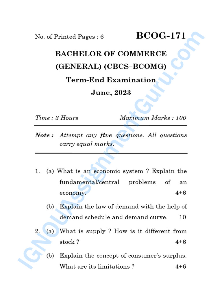 June - 2023 BCOG-171 | PDF | Supply (Economics) | Monopoly