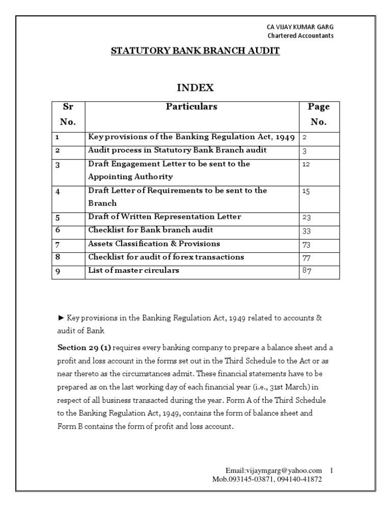 Bank Audit | PDF | Financial Audit | Financial Statement
