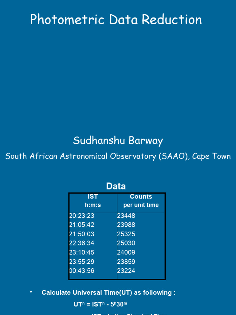 Photometry Data Reduction | PDF | Apparent Magnitude | Astronomy