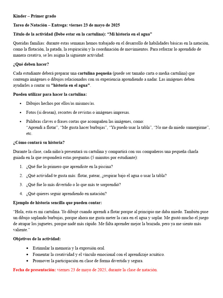 Tarea Kinder - Primer Grado | PDF
