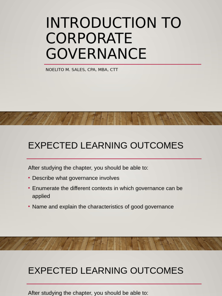 1.1 Chapter 1 Introduction To Corporate Governance | PDF | Corporate ...