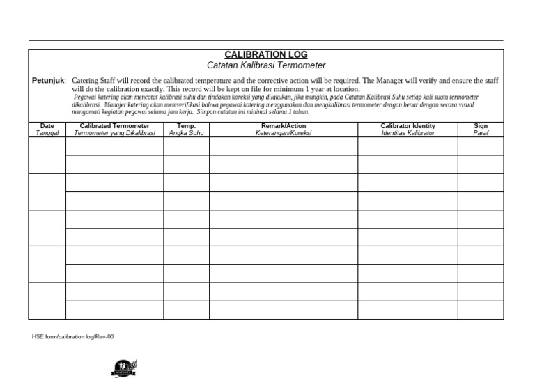 Thermometer Calibration Log | PDF