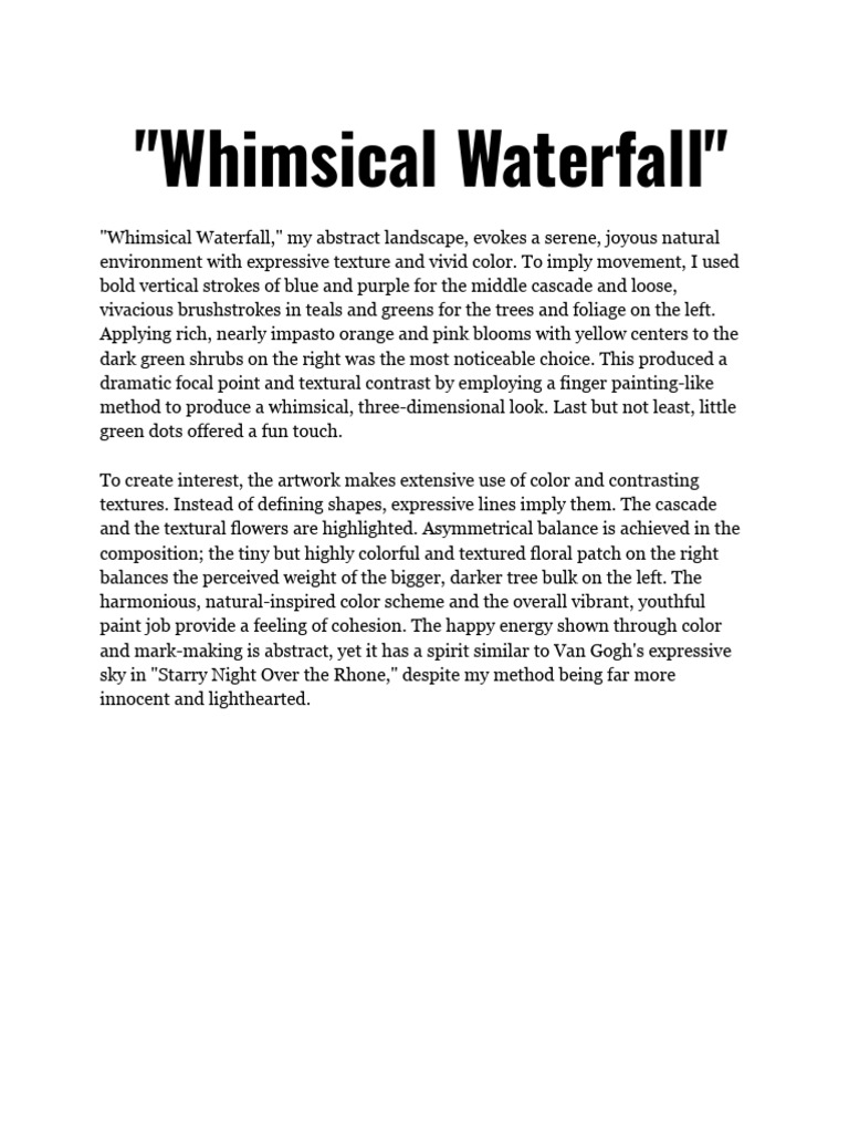 Whimsical Waterfall | PDF