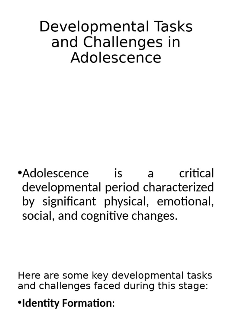 Key Challenges in Adolescent Development | PDF | Adolescence ...