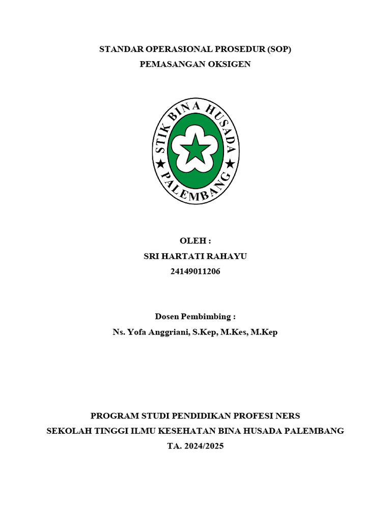 Sop Gadar Pemasangan Oksigen - Sri Hartati Rahayu | PDF