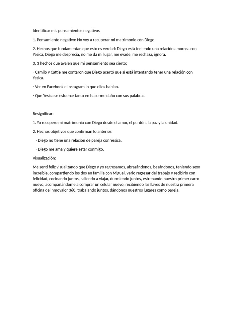 Superando Pensamientos Negativos Sobre El Matrimonio Pdf