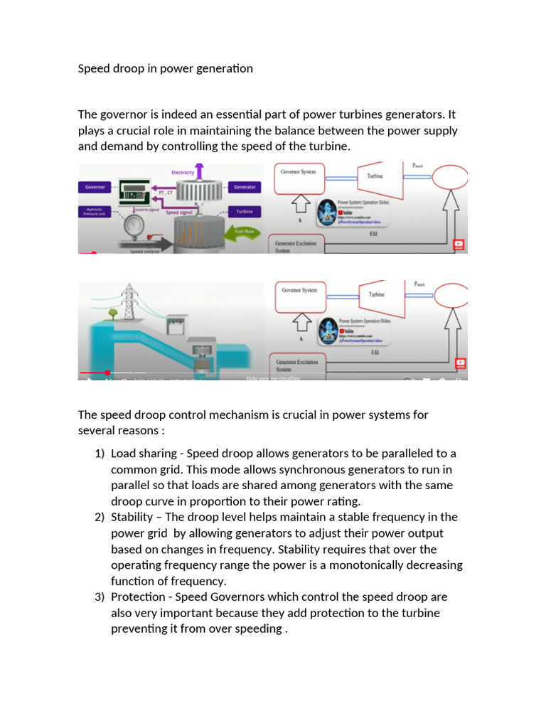 Speed Droop in Power Generation1a | PDF | Electric Generator ...