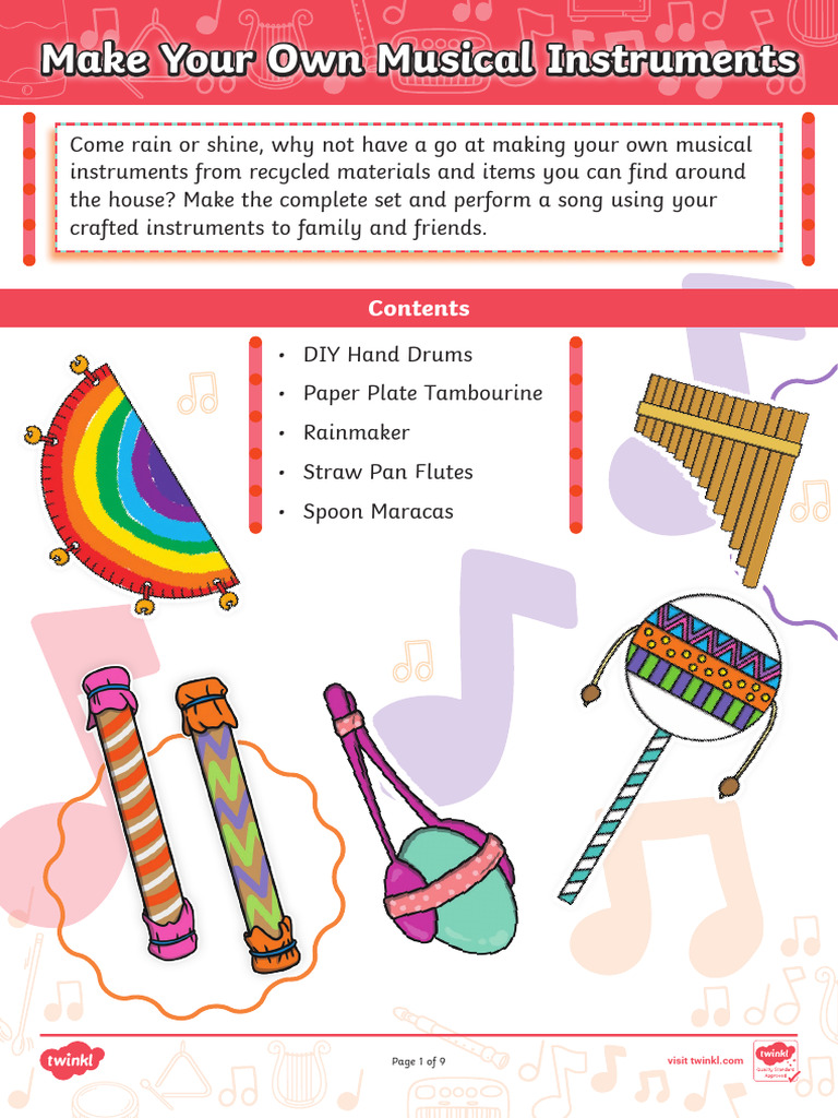 Make Your Own Musical Instruments Craft Instructions Ver 3 | PDF ...