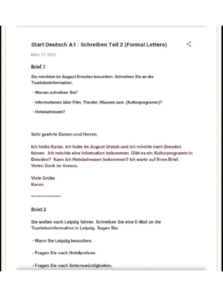 Formal Letters A1 | PDF