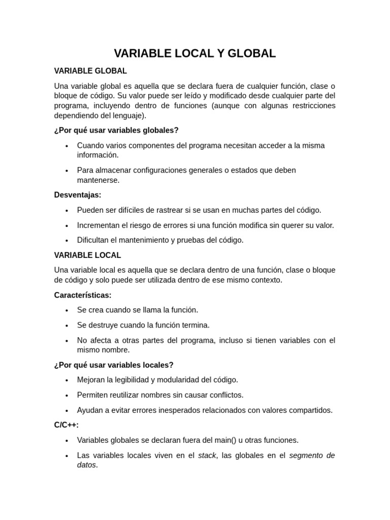 Variable Local y Global | PDF | Energia electrica | Resistencia ...