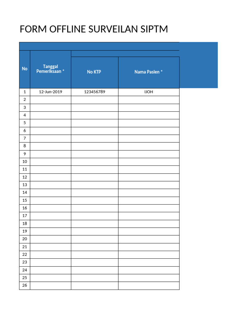 Formulir Surveilans Kesehatan Offline | PDF