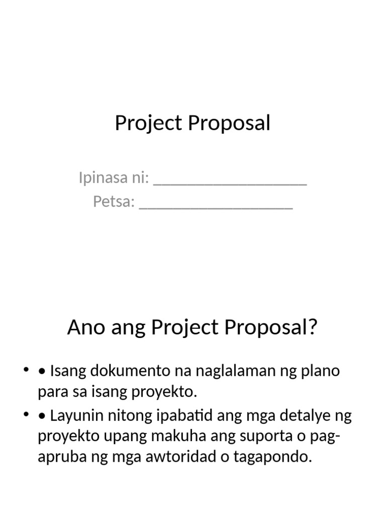 Project Proposal Presentation | PDF