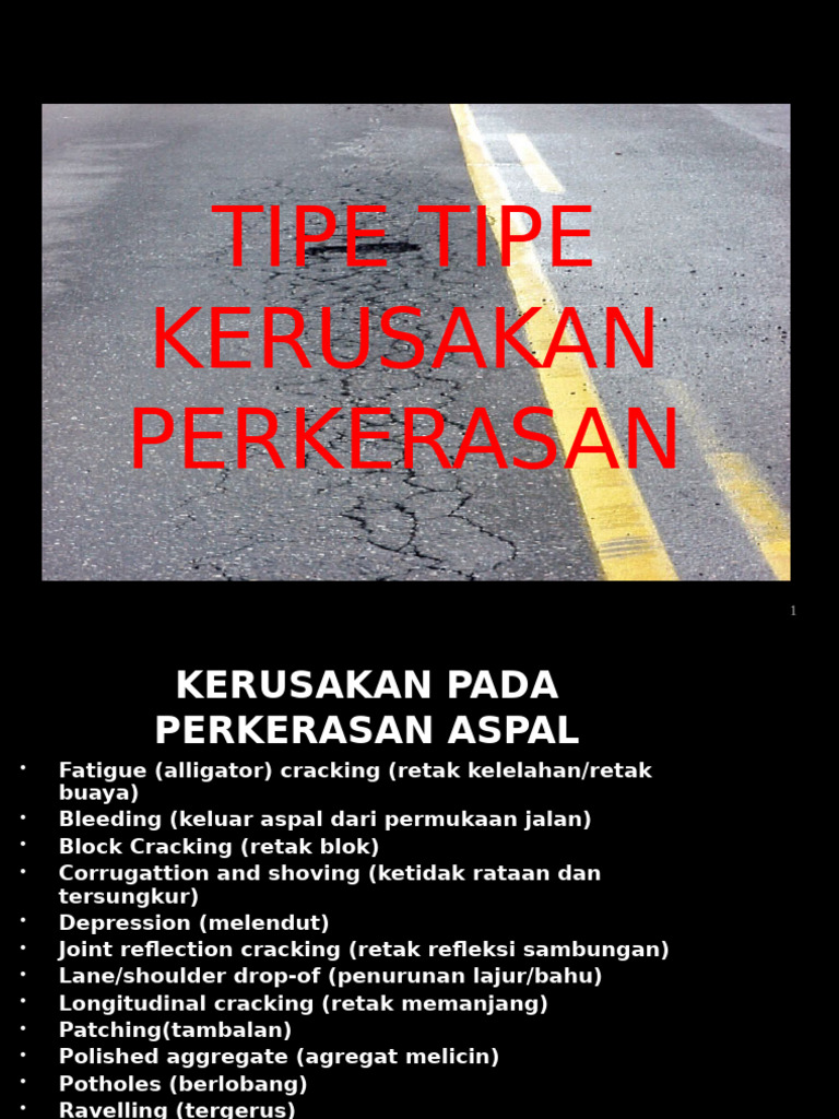 Tipe Tipe Kerusakan Aspal | PDF