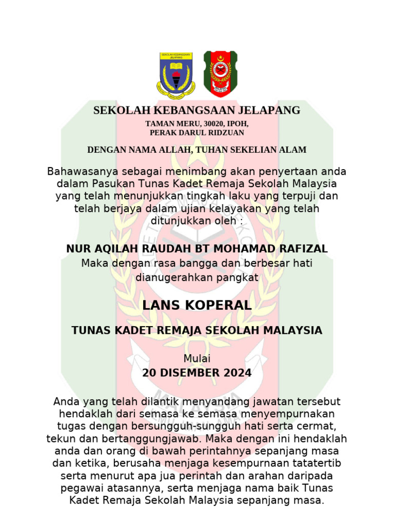 Sijil Lans Koperal | PDF