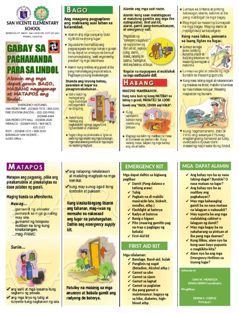 Brochure Gabay Sa Lindol | PDF