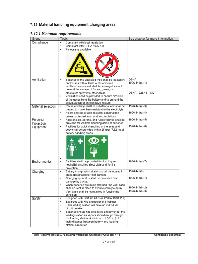 OSHA Battery Charging Area Guidelines | PDF | Occupational Safety And ...