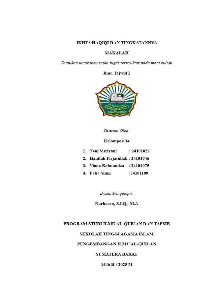 Ikhfa Haqiqi Dan Tingkatannya | PDF