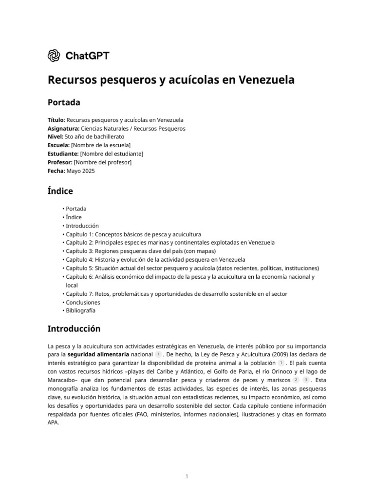 Recursos Pesqueros y Acuícolas en Venezuela | PDF | Venezuela | Pesquería