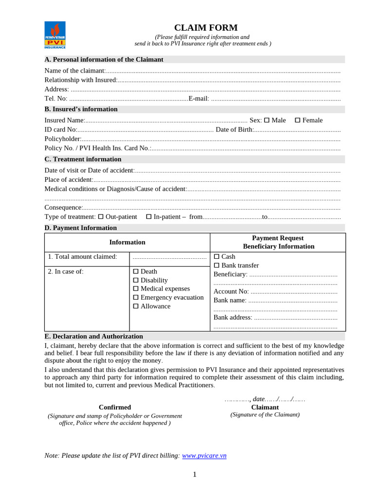 Bm1c 04 GQKN - Claim Form - en | PDF | Insurance | Health Care
