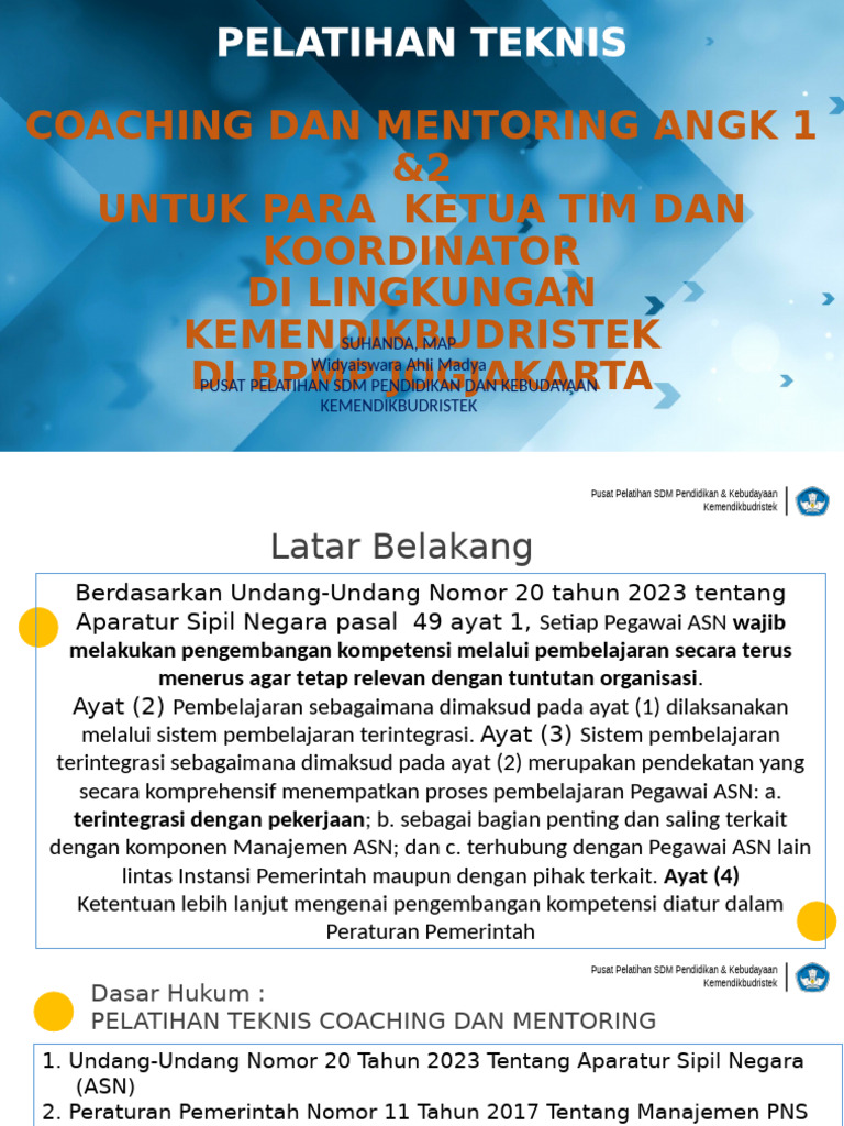 PENGARAHAN PROGRAM PELATIHAN Coaching & Mentoring (Autosaved) | PDF