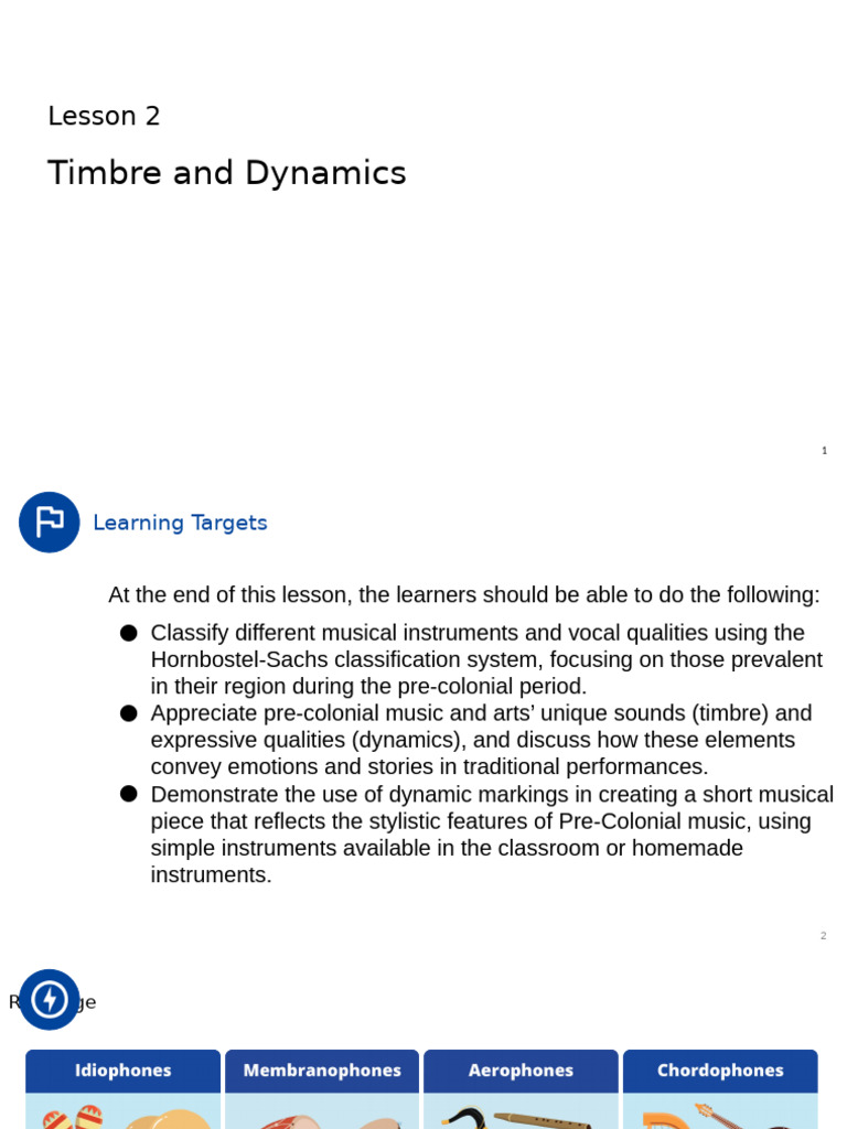 MA 5 Q1 0102 Timbre and Dynamics PS | PDF | Musical Instruments | Musicology