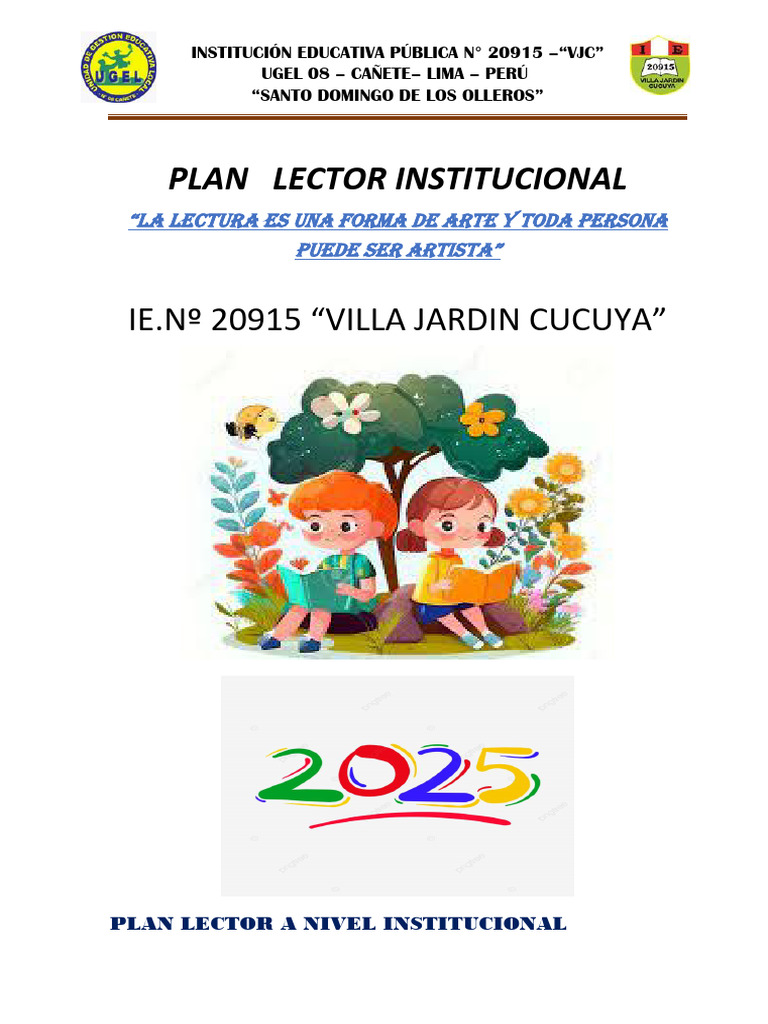 Plan Lector Institucional-2025 Cucuya | PDF | Educación primaria ...