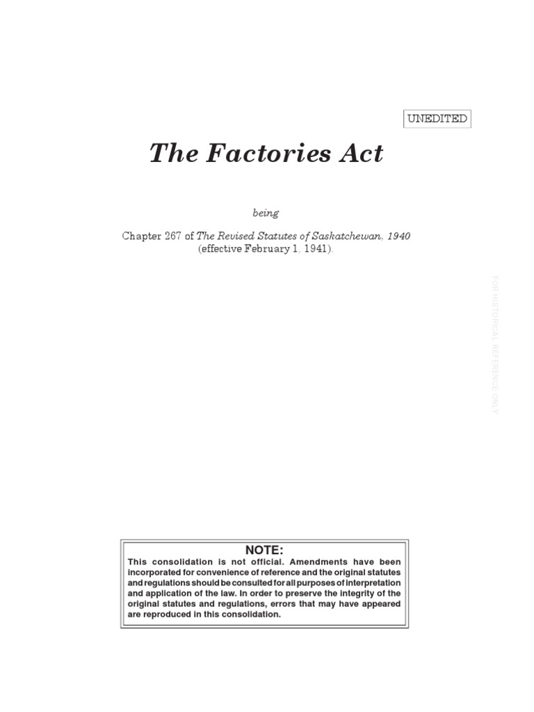 The Factories Act: Unedited | PDF | Fine (Penalty) | Justice Of The Peace