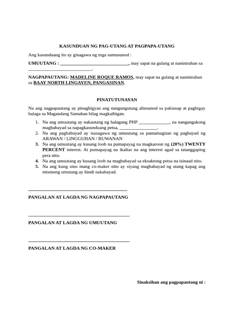 Letter NG Nagpapautang | PDF