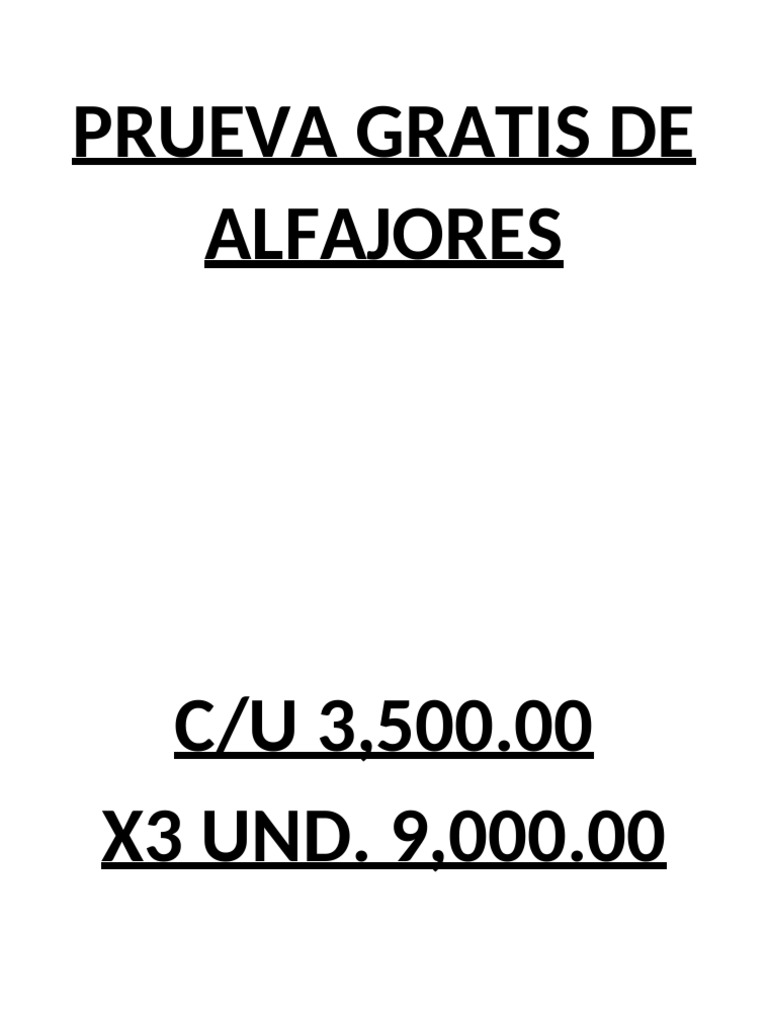 Prueva Gratis de Alfajores | PDF