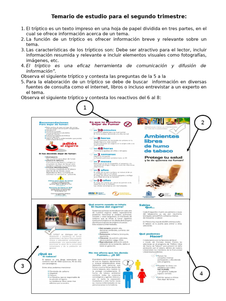 Temario de Estudio para El Segundo Trimestre | PDF | Argumento | Comunicación humana