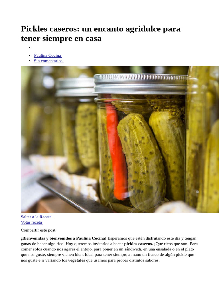 Pickles | PDF | Decapado | Alimentos