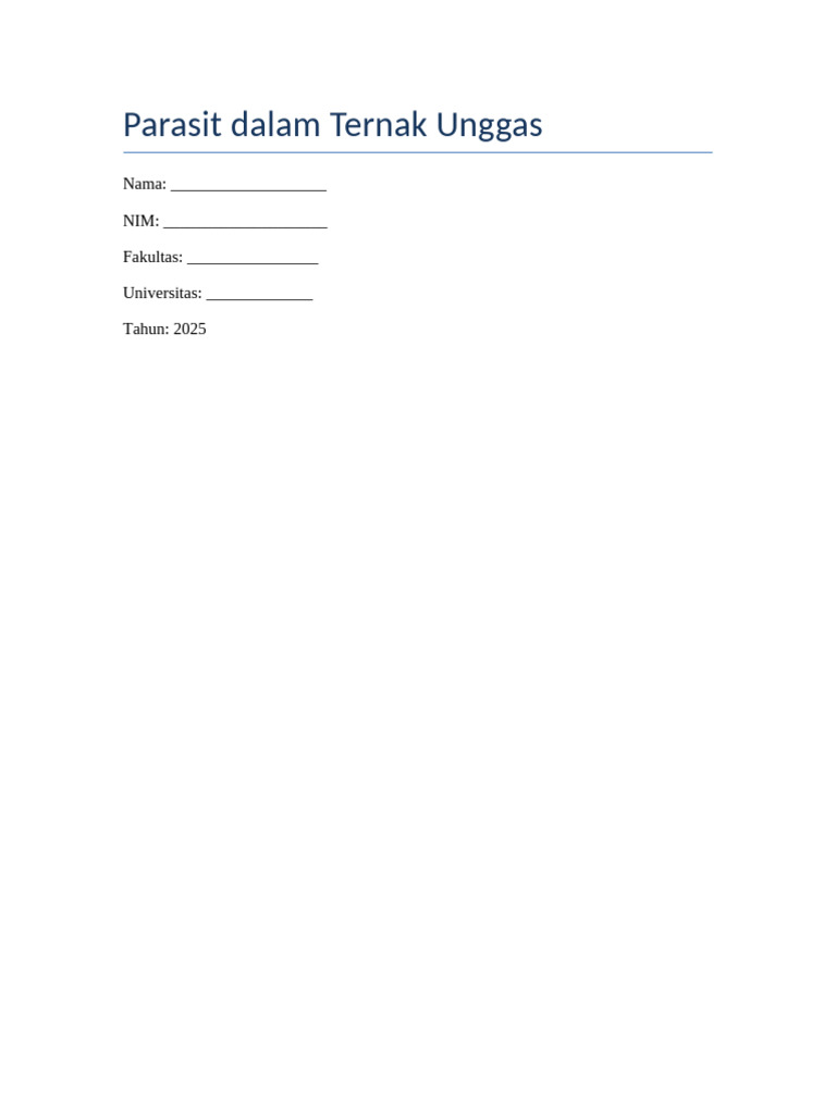 Parasit Dalam Ternak Unggas Final | PDF