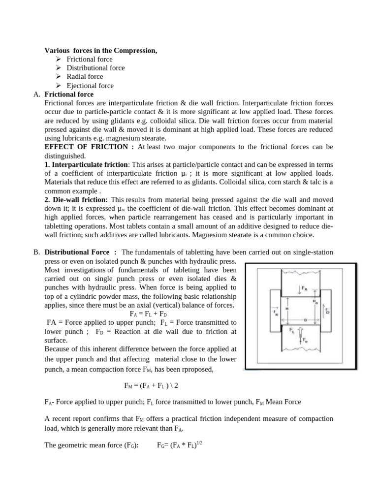 Forces in Tablet Compression Explained | PDF | Deformation (Engineering ...