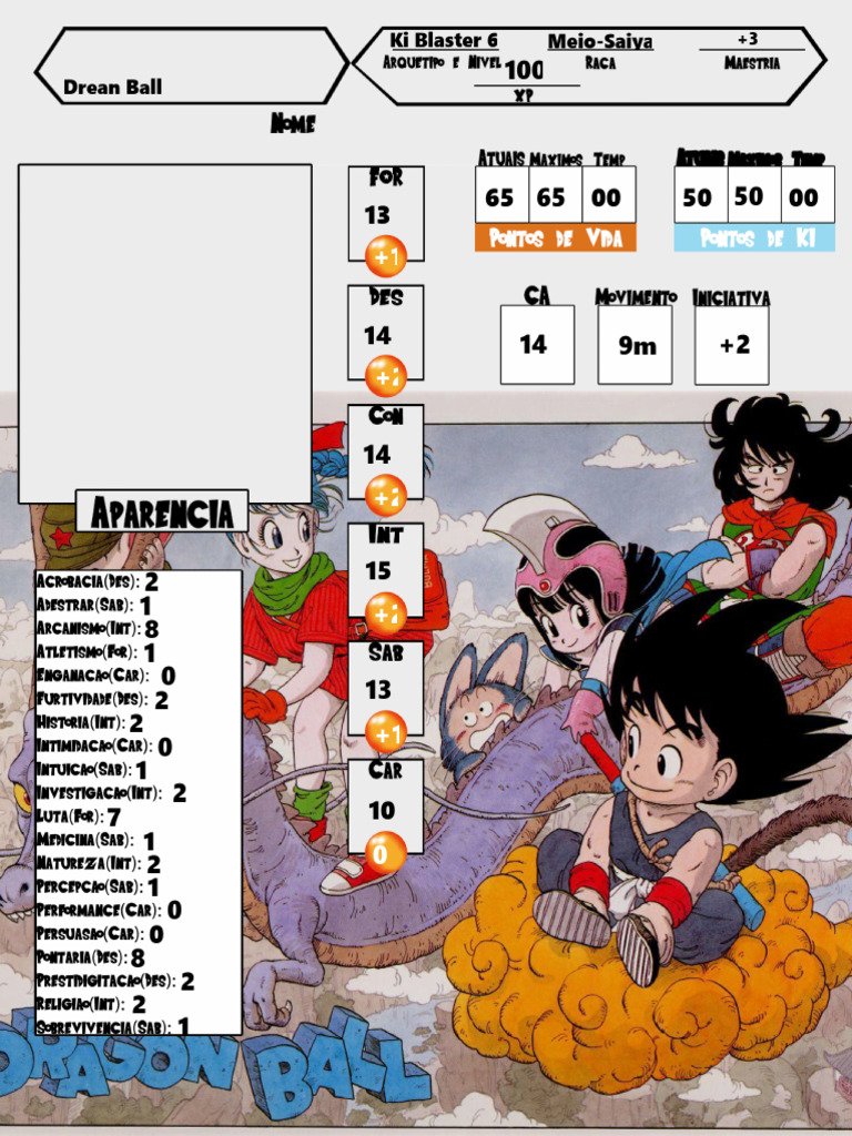 Drean Ball - Ficha, Dragon Ball Z, DBZ Kai | PDF