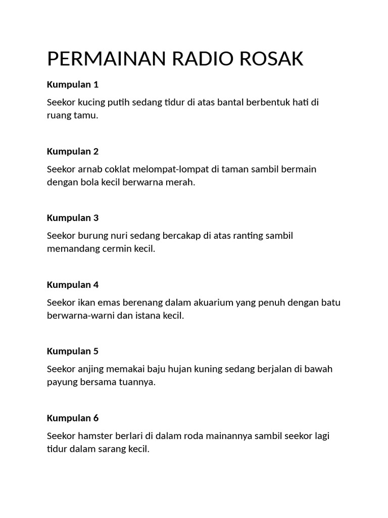 Permainan Radio Rosak | PDF