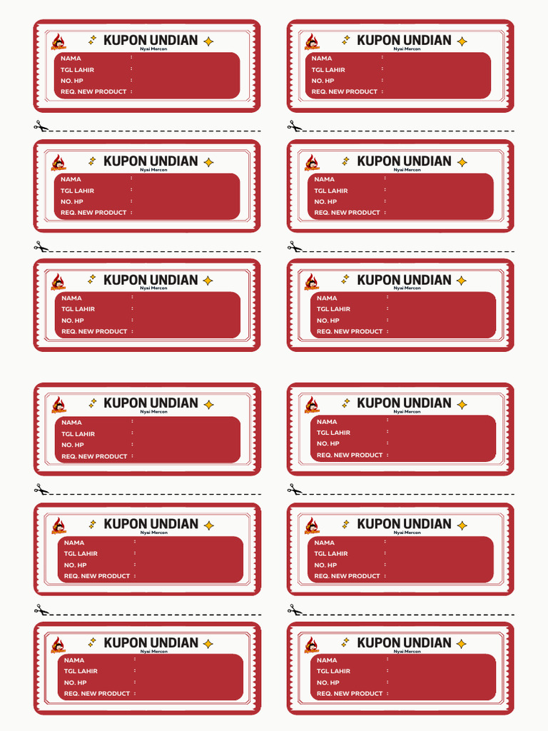 A4 Kupon Undian Print | PDF
