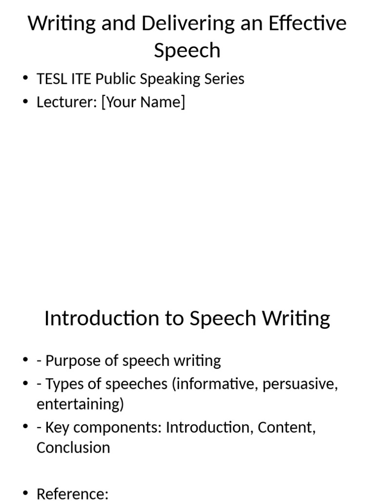 TESL Public Speaking Slides | PDF