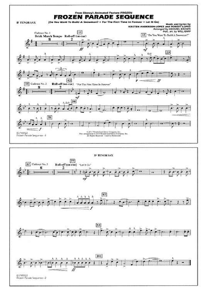 Frozen Tenor Sax | PDF