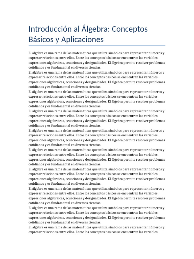Introducción al Álgebra y sus Conceptos | PDF | Álgebra | Fórmula