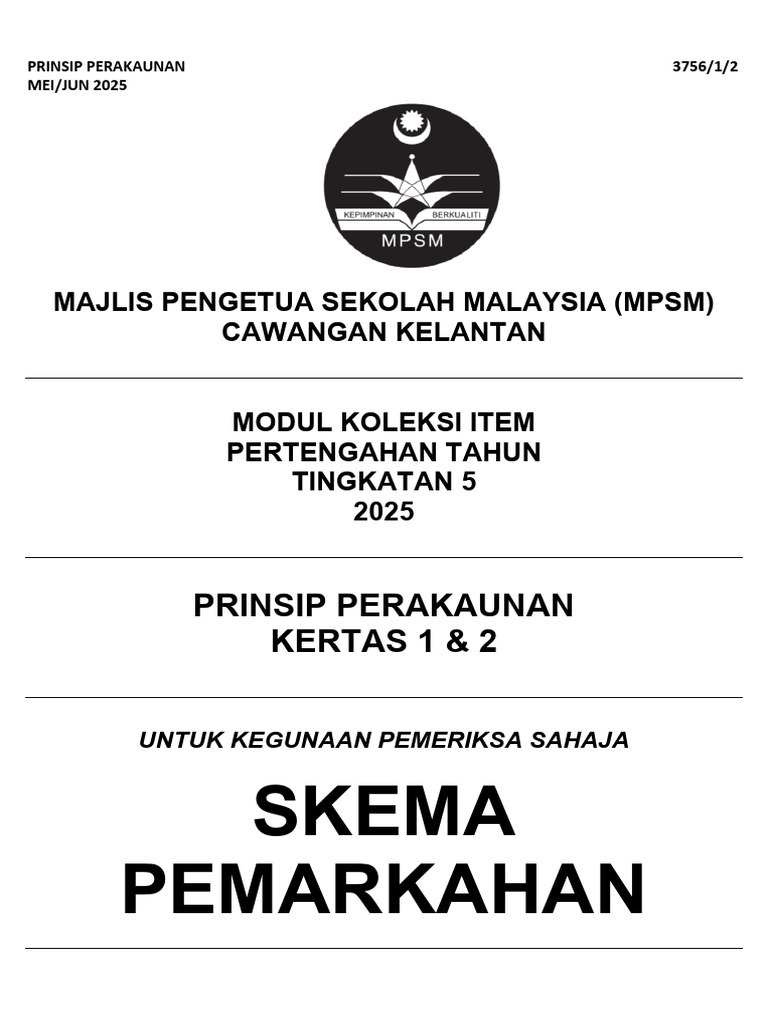 Skema Prinsip Perakaunan K1 & K2 T5 | PDF