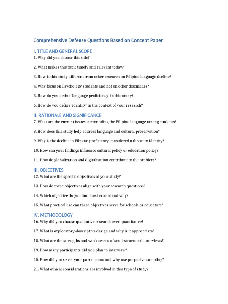 Comprehensive Defense Questions | PDF | Methodology | Science