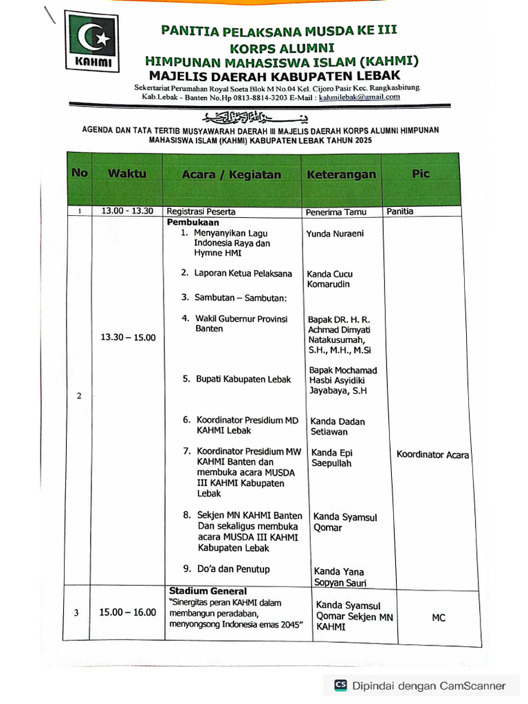 Agenda Acara | PDF