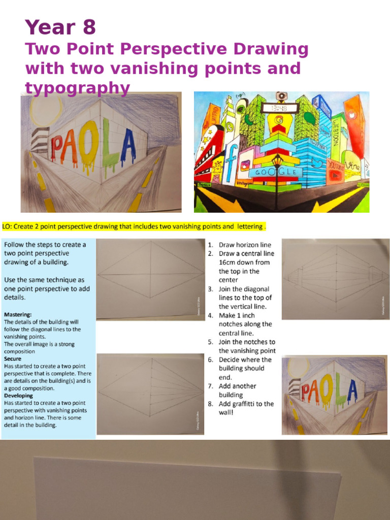 Year 8 2 Point Perspective | PDF | Perspective (Graphical) | Projective ...